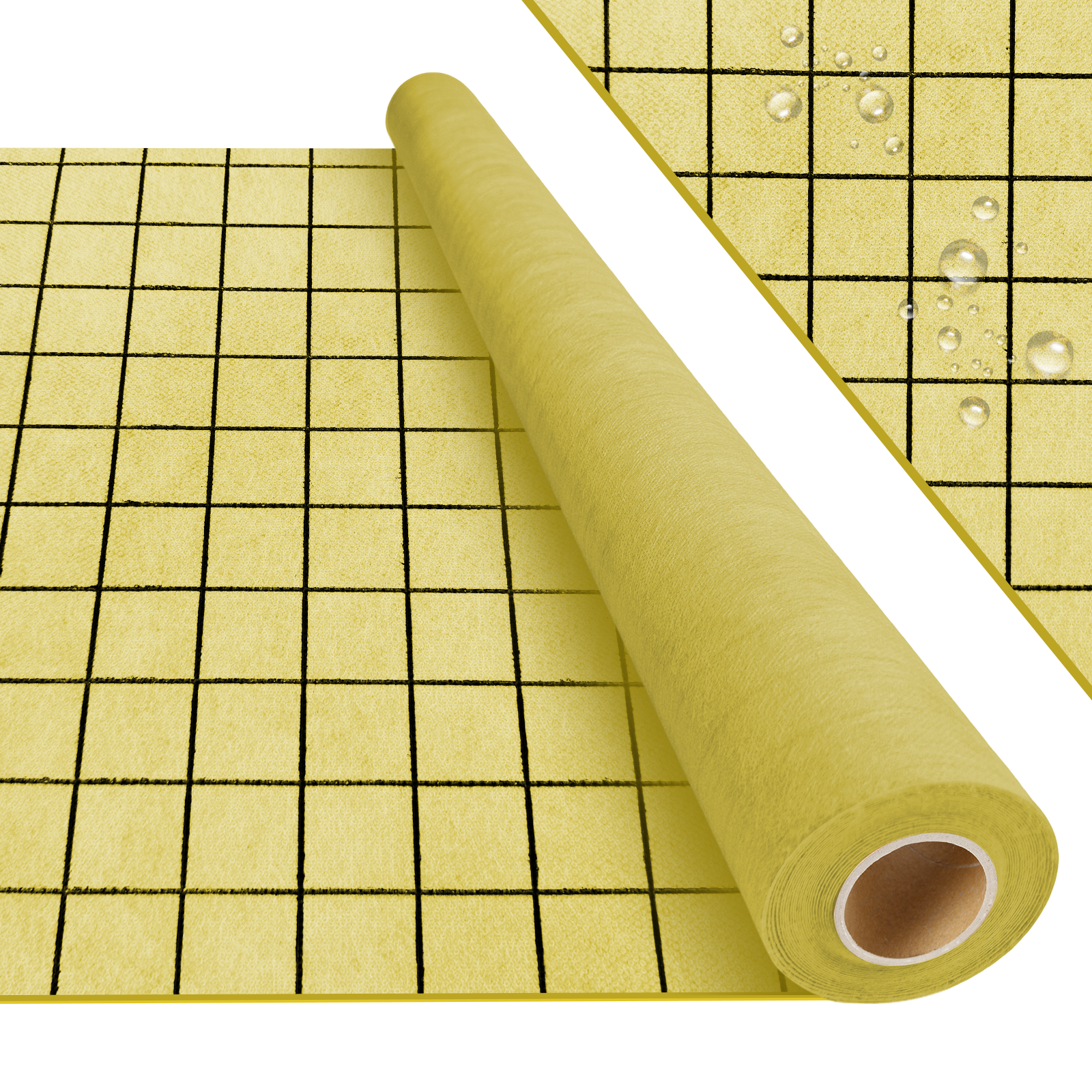 MAXKOSKO | Waterproofing Membrane Roll: 108 / 216 Sq Ft, Grid PE Fabric